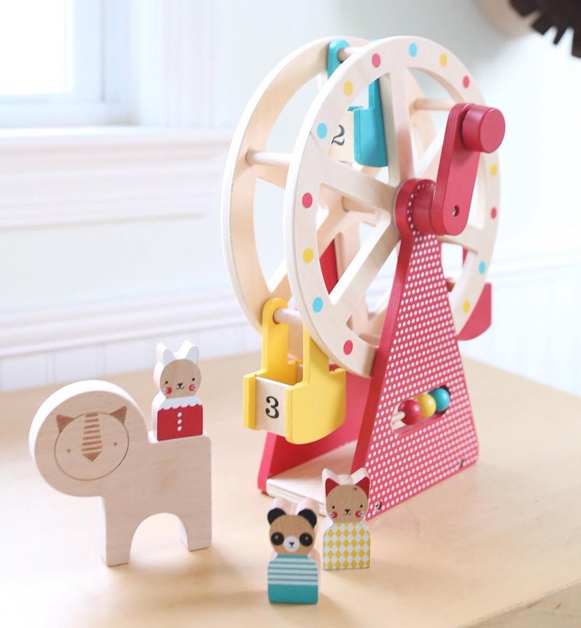 Petit Collage Carnival Play Set Wooden Ferris Wheel – Minim Kids